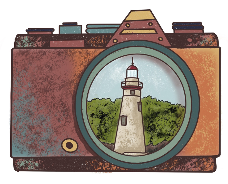 Colorful Camera Sticker | Marblehead Lighthouse Gift Shop