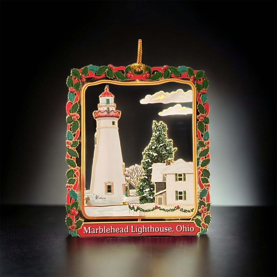 Winter Ornament Brass | Marblehead Lighthouse Gift Shop